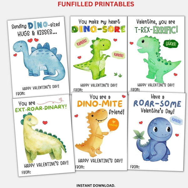 Dinosaur Valentine - Etsy