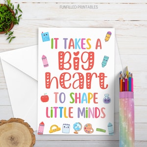 Teacher Appreciation Card Printable, Teacher Thank You Card, Back to ...