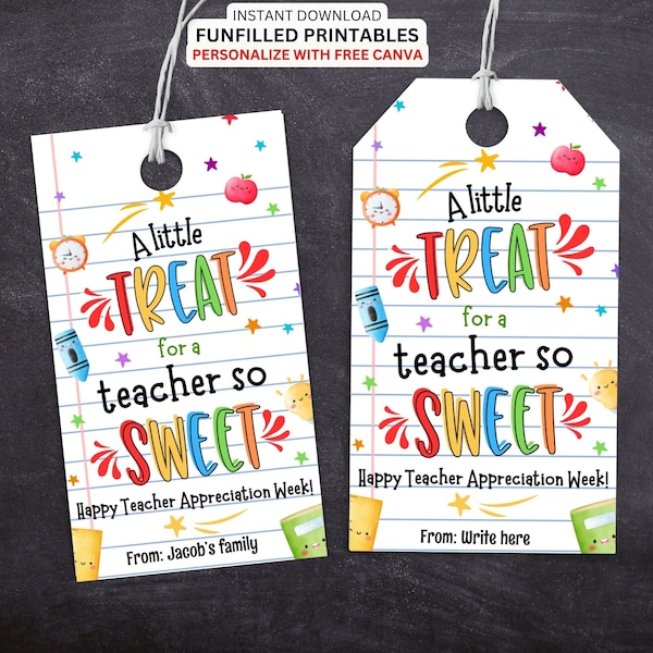 Teacher Treat Tag - Etsy