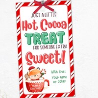 Christmas Hot Cocoa Gift Tag Template, Printable Holiday Hot Chocolate ...