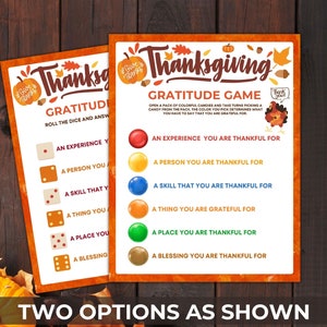Thanksgiving Gratitude Game Bundle, Dice Gratitude Game, Candy ...