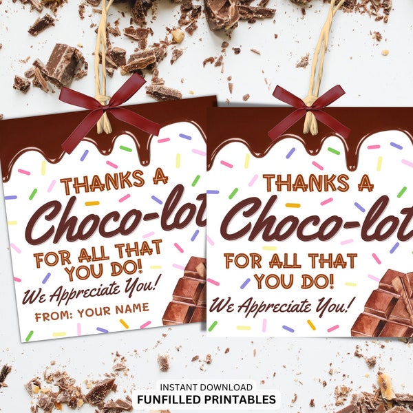 Chocolate Employee Appreciation Tag - Etsy