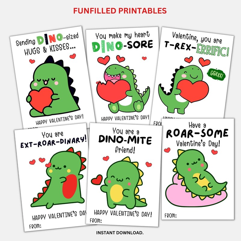 Dinosaur Valentine - Etsy