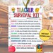 Back to School Teacher Survival Kit Tag, Teacher Gift, New Teacher Back ...