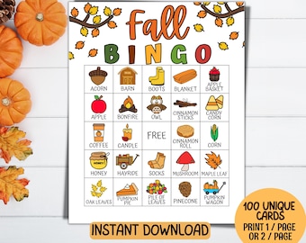 Pumpkin Patch Bingo Game for Kids Kids Fall Party Game - Etsy