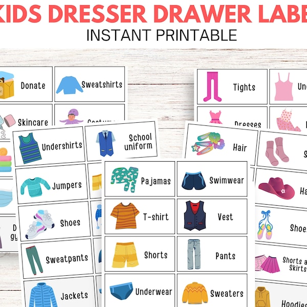 Kids Printable Labels Clothes - Etsy