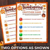 Thanksgiving Gratitude Dice Game, Printable Thanksgiving Game for Kids ...