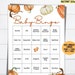 100 Pumpkin Fall Baby Shower Bingo Cards Printable, Autumn Fall Baby ...