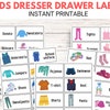 58 Kids Dresser Drawer Labels, Printable Kids Closet Storage Stickers ...