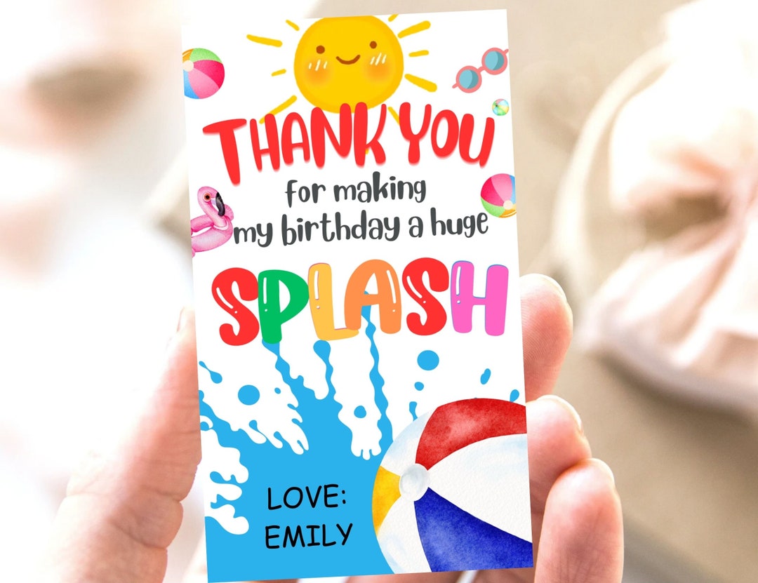 Summer Pool Party Favors Tag, Summer Themed Birthday Party Favors, Kids ...