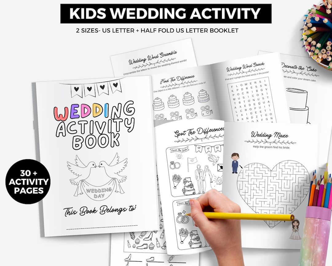 Wedding Activity Pack for Kids, DIY Wedding Coloring Book, Wedding ...
