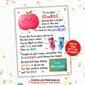 End of School Year Letter for Students, Graduation Poem, Last Day of ...
