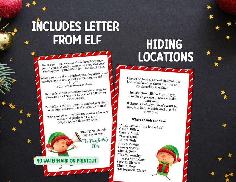 Elf Scavenger Hunt for Kids, Elf Treasure Hunt for Kids Older Teens ...