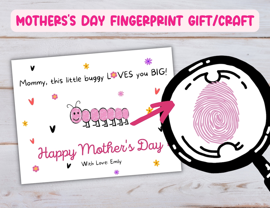 Mother's Day Fingerprint Art, Fingerprint Craft, Handprint Art ...