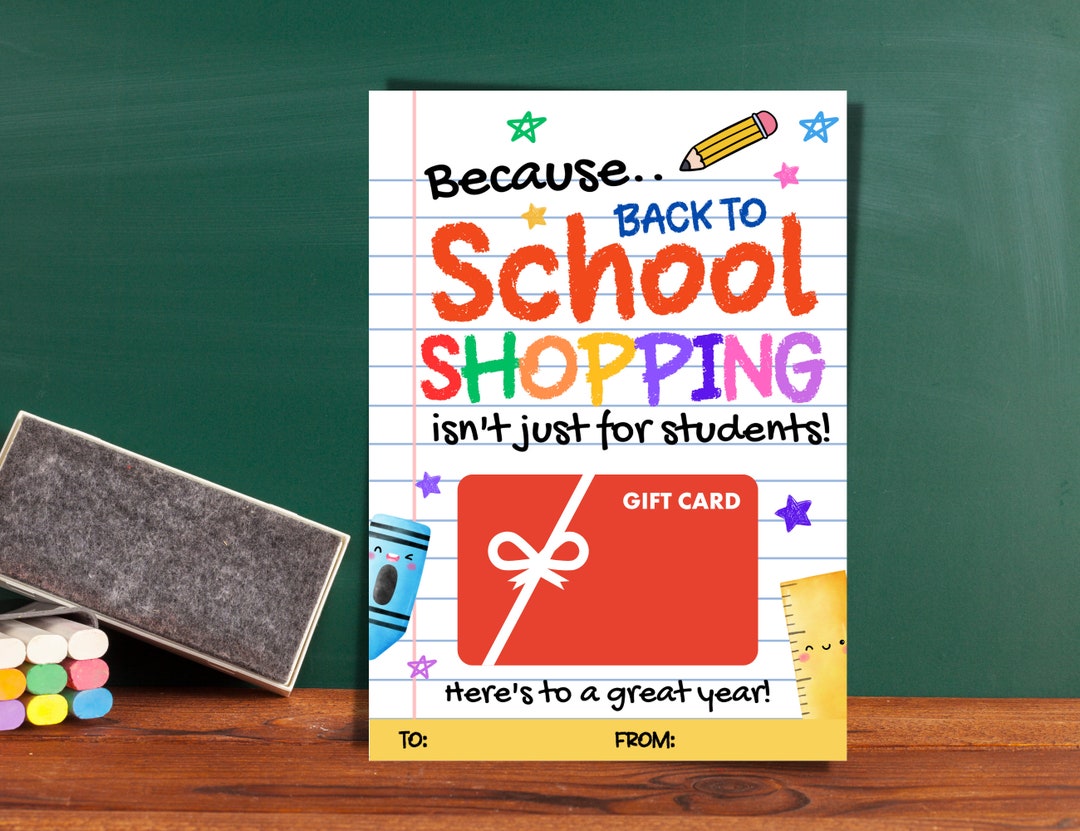 Back to School Teacher Gift Card Holder, Teacher Shopping Gift Card ...