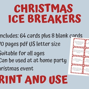 Christmas Icebreaker Game Questions, Conversation Starters Cards, Fun ...