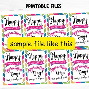 Employee Appreciation Day Tag Printable, Employee Appreciation Gift Tag ...