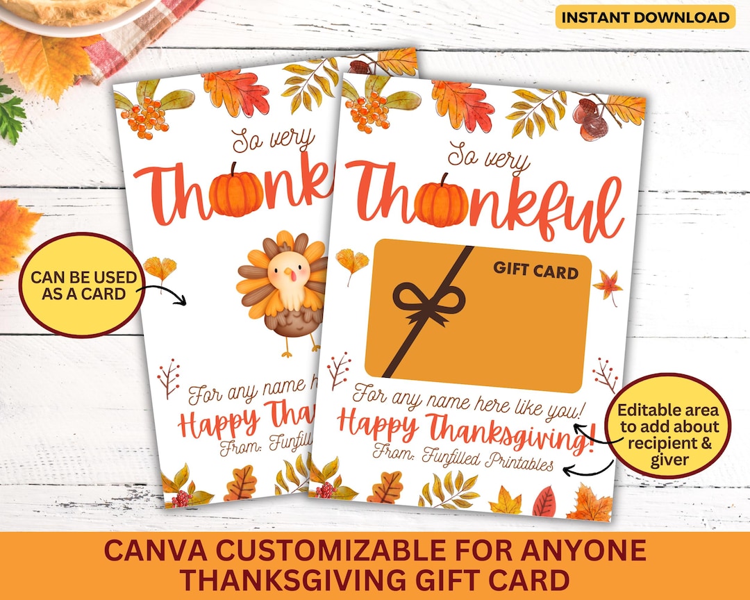 Thanksgiving Gift Card Holder, Turkey Thankful Gift Card Holder ...