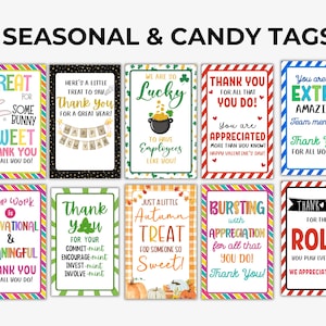 Food Gift Appreciation Tags, Employee Teacher Staff Appreciation Gifts ...
