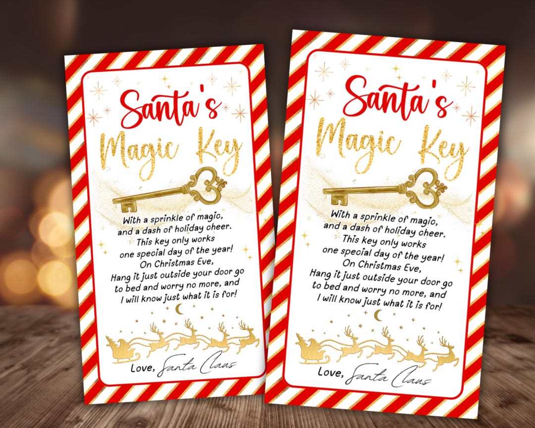 Printable Santa Magic Key Tag, Magical Key Poem, Christmas Eve Box ...