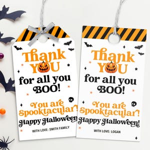 Halloween Thank You Tags, Halloween Appreciation Tags, Teacher Staff ...