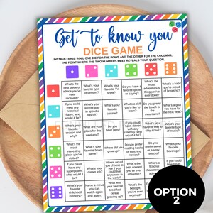 Icebreaker Game, Get to Know You, Team Building Game, Table Talk Dice ...