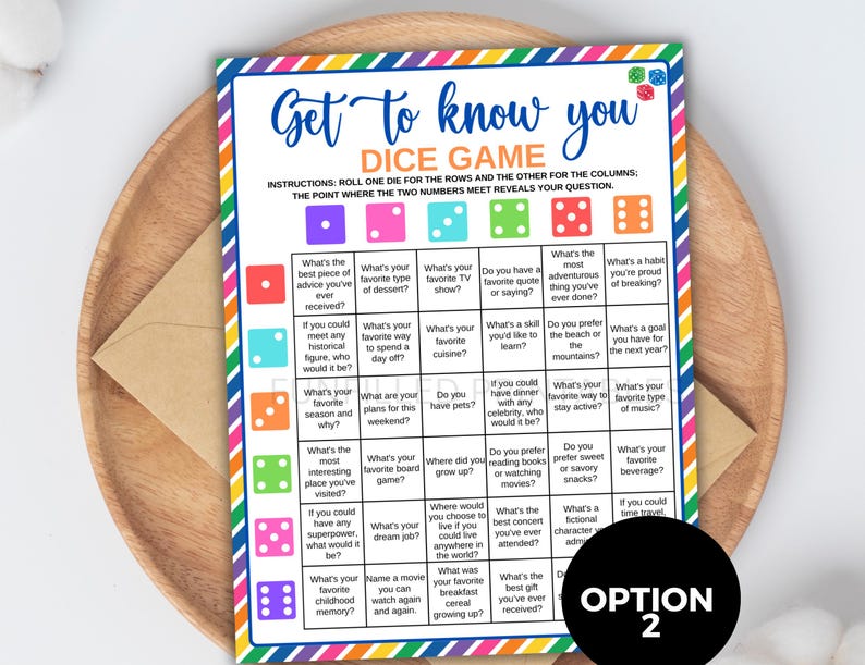 Icebreaker Game, Get to Know You, Team Building Game, Table Talk Dice ...