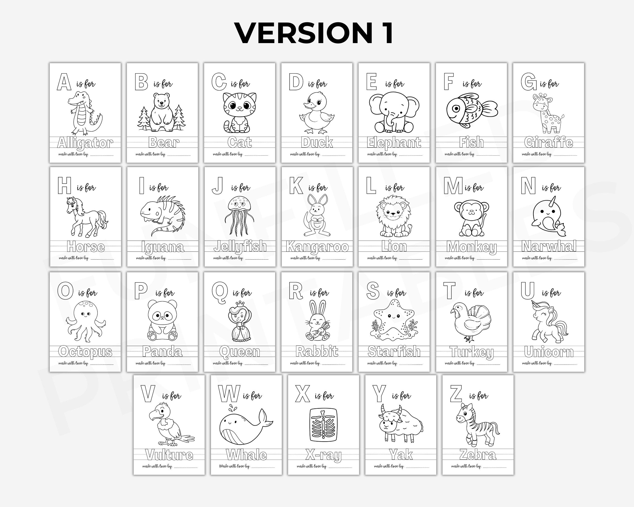ABC Baby Shower Coloring Book, Baby's First ABC Book, Baby Alphabet ...