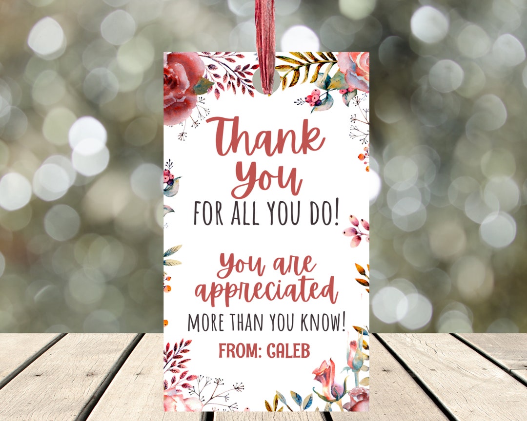Thank You Gift Tag, Employee Appreciation Tag, Teacher Staff ...