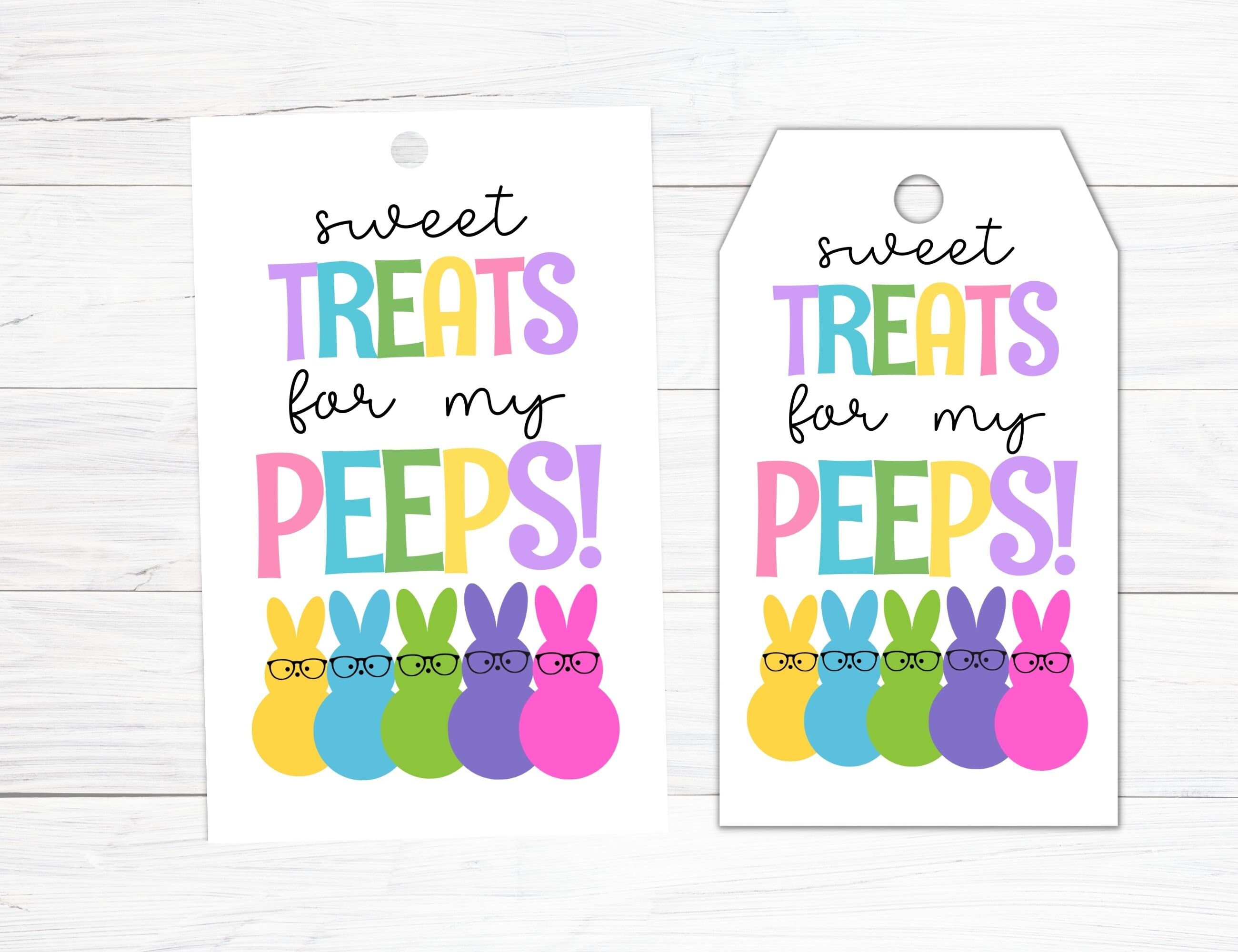 Treats for My Peeps Tag, Easter Peeps Treat Bag Tag Printable, Peeps ...