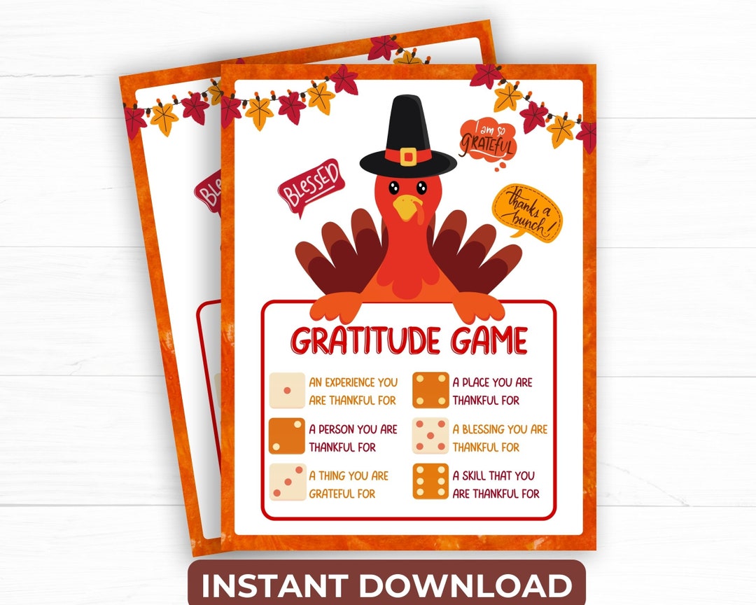 Thanksgiving Gratitude Game, Thankful for Game, Thanksgiving Activity ...