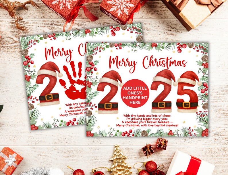 Christmas Handprint Art Poem, Kids Toddler Santa Handprint Craft ...