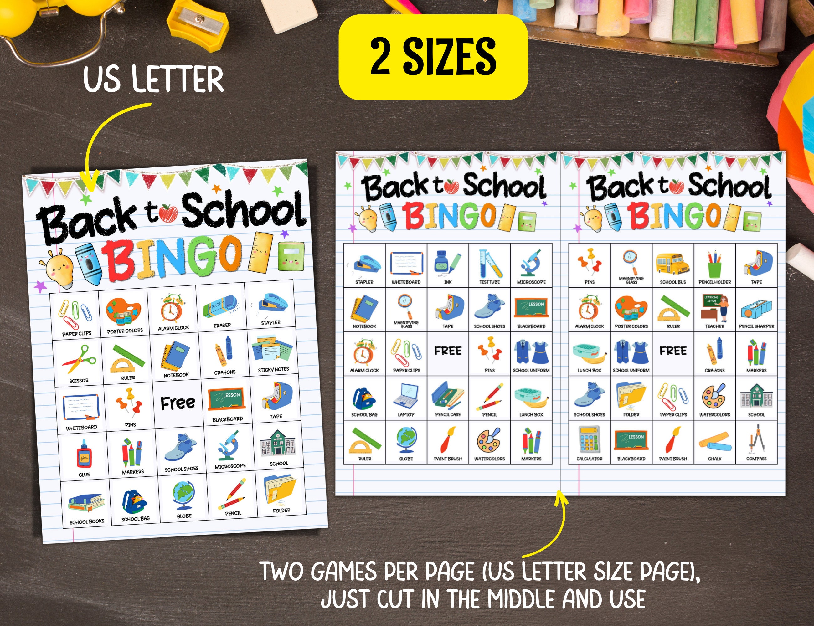 Back to School Bingo Game, 30 Printable Bingo Cards, First Day of ...