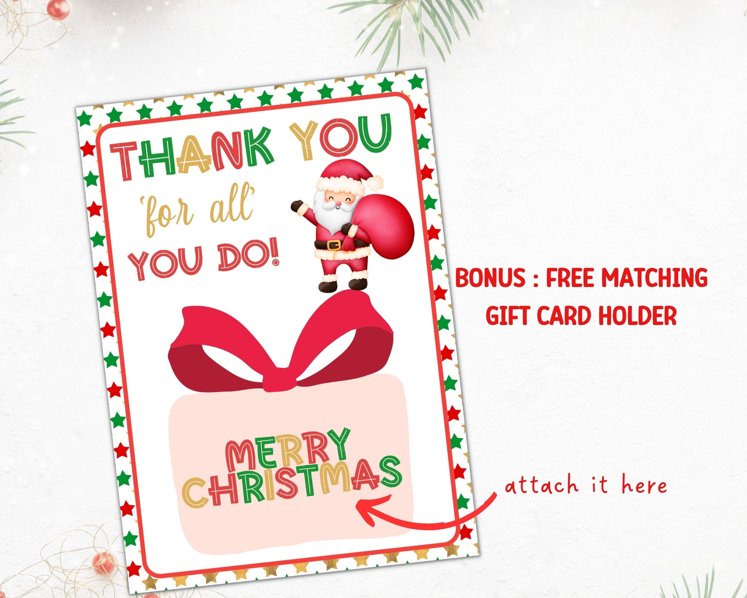 Teacher Christmas Gifts, Printable Teacher Christmas Card, Teacher ...