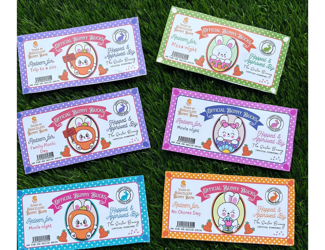 Bunny Bucks Printable Easter Coupons, Editable Easter Bunny Money ...