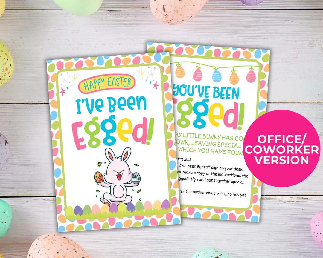 You've Been Egged Coworker Easter Game, Printable Easter Coworker Gift ...