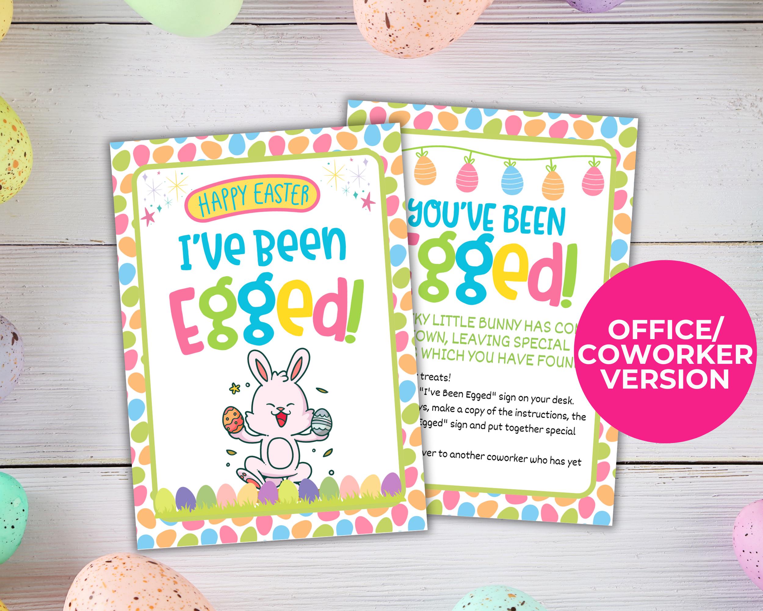 You've Been Egged Coworker Easter Game, Printable Easter Coworker Gift ...