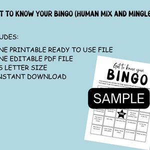 Editable Get to Know You Bingo, Mingle Bingo, Work Icebreaker Bingo ...