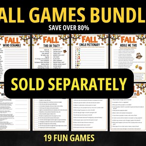 Printable Fall Games Bundle, Fall Trivia Games for Kids Adults, Autumn ...