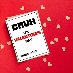 Bruh Valentines Card, Preteen Teen Tween Boys Valentines Cards ...