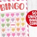 Printable Valentines Conversation Hearts Bingo Game, Valentines Bingo ...