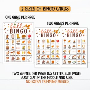 50 Fall Bingo Cards, Autumn Bingo Game, Fall Games Adults Kids Fall ...