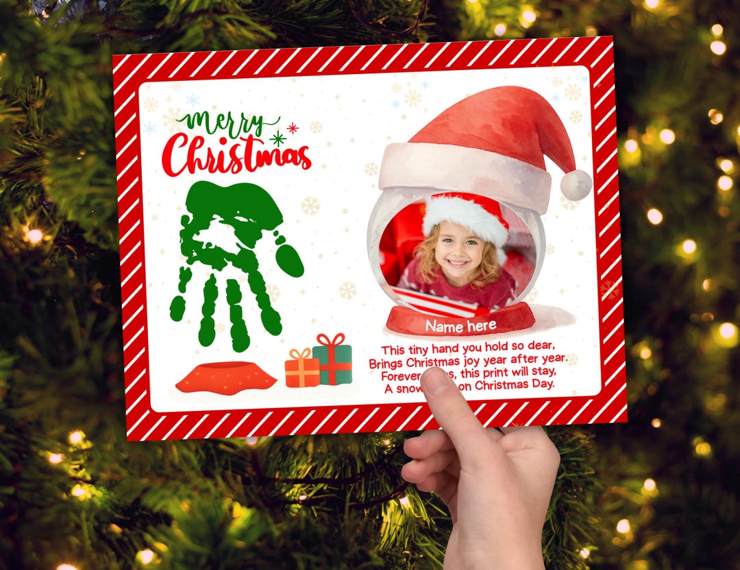 Christmas Handprint Poem Craft Keepsake/ DIY Gift- Snow Globe Photo ...