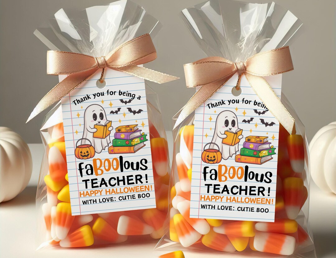 Faboolous Teacher Halloween Tag, Halloween Teacher Tag, Editable ...