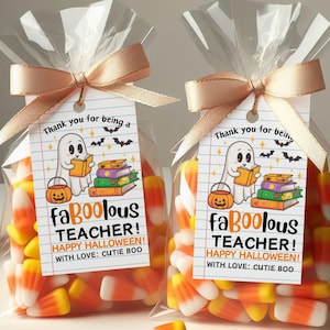 Faboolous Teacher Halloween Tag, Halloween Teacher Tag, Editable ...