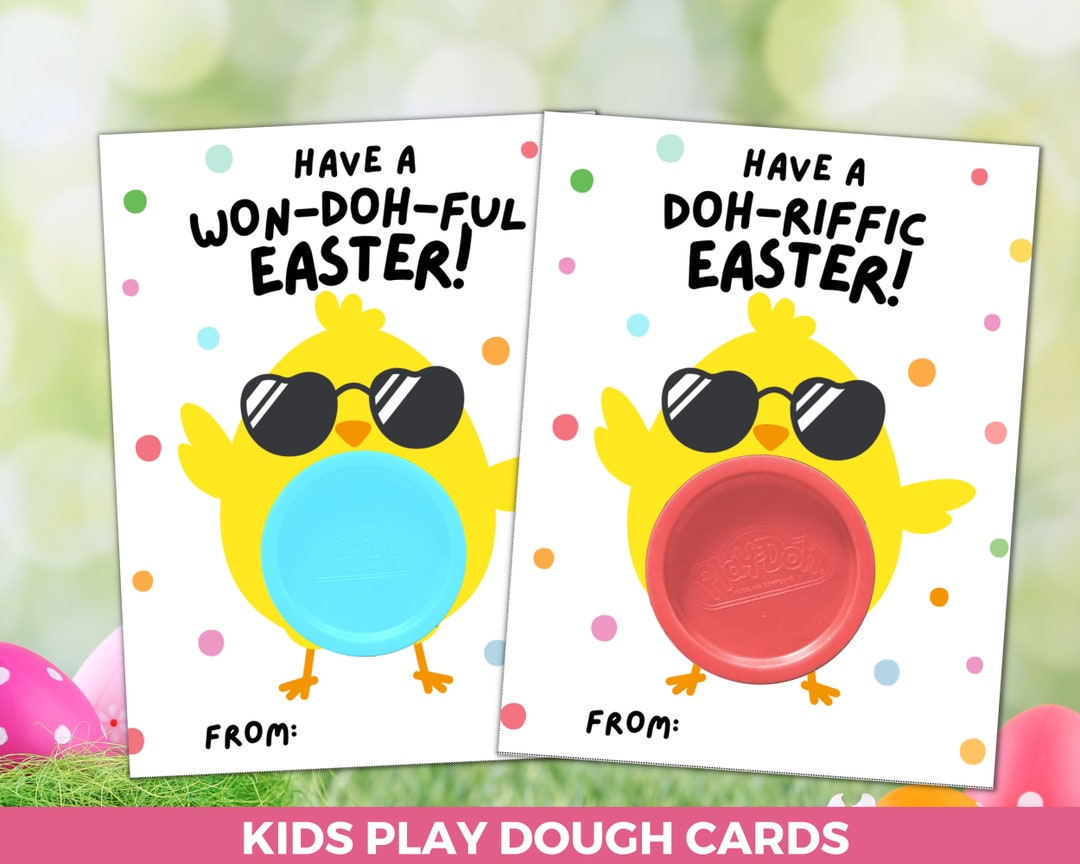 Kids Easter Play Dough Gift Card Printable, Easter Non Candy Classroom ...