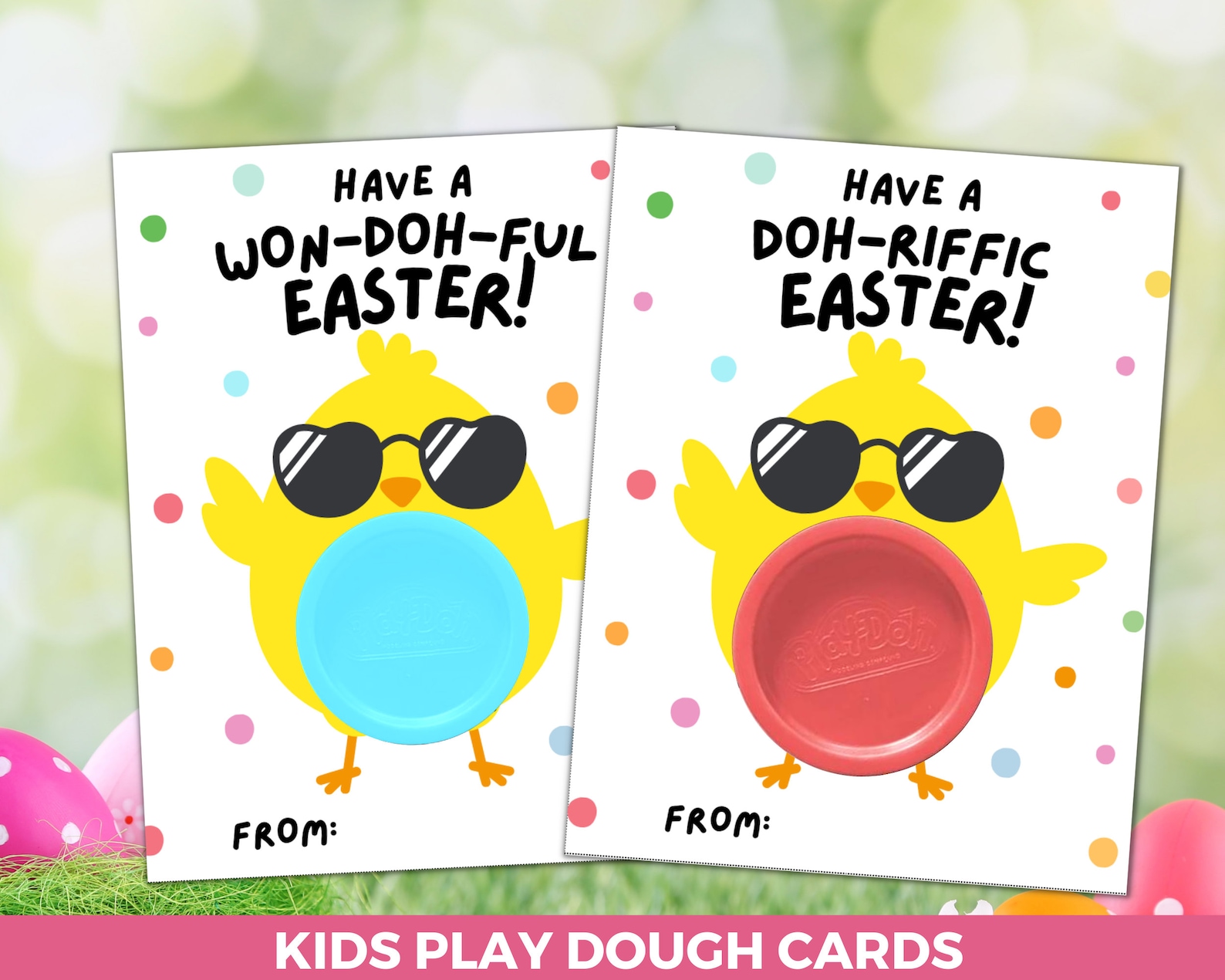 Kids Easter Play Dough Gift Card Printable, Easter Non Candy Classroom ...