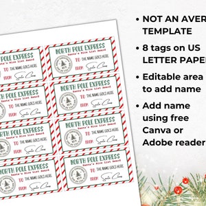 North Pole Gift Tag From Santa, Printable Christmas Gift Tag, Nice List ...