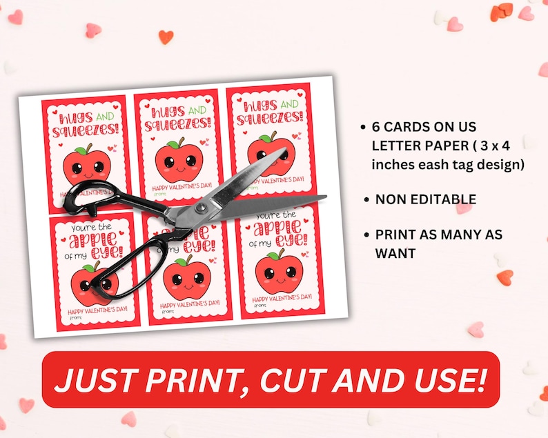 Valentines Applesauce Tag, Printable Applesauce Pouch Valentines Tag ...