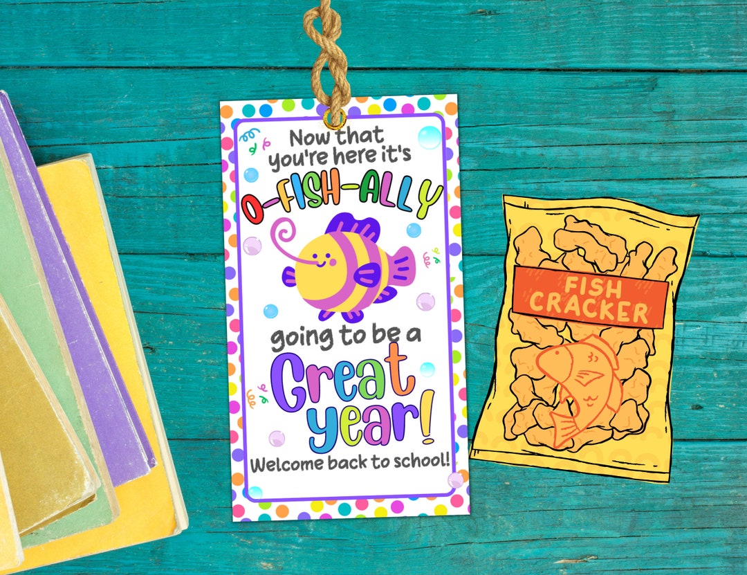Gold Fish Back to School Tag, First Day of School Tag, O-FISH-ALLY Gift ...